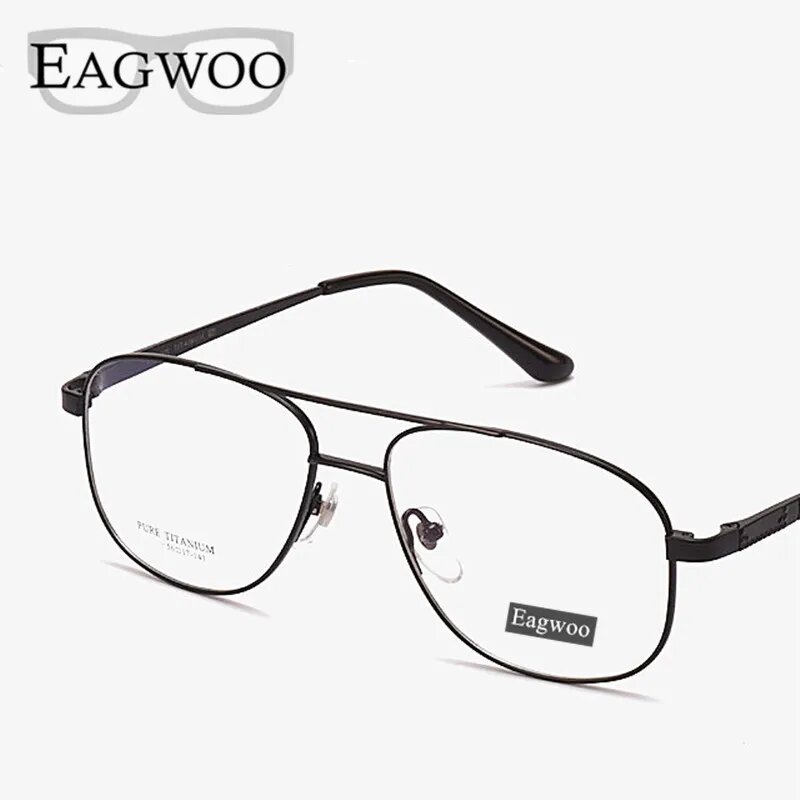 Мужские очки EAGWOO, титан, черные