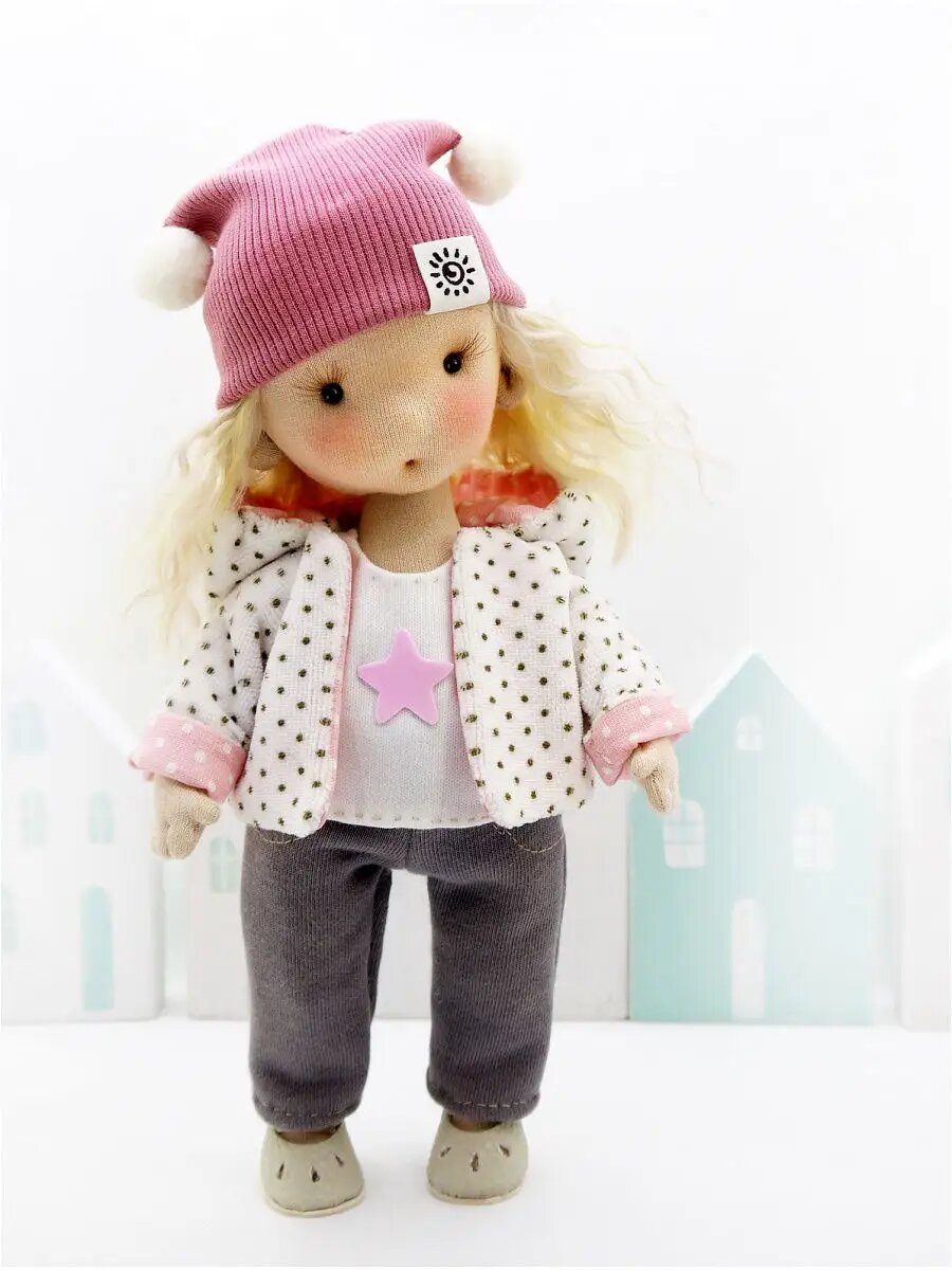 Набор для шитья куклы-домики, куклы щекастика "Даша", интерьерная и игровая, 14+, 25см