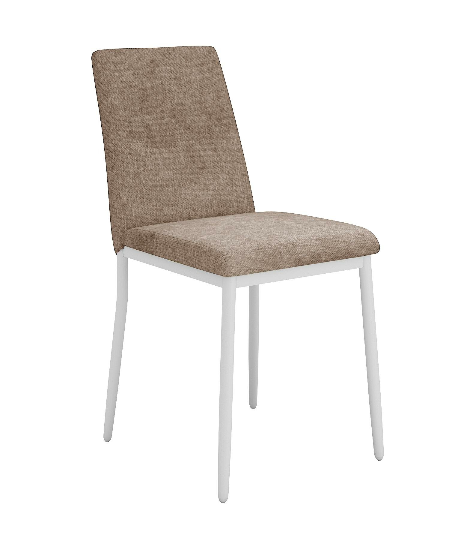 Комплект 2 шт. Стул кухонный DikLine 270 SB4 микровелюр бежевый, ножки белые