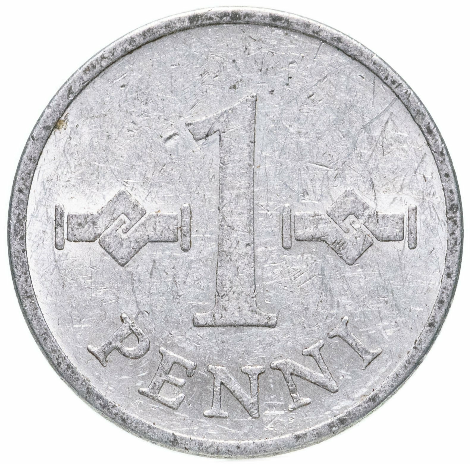 Финляндия 1 пенни penny 1969, Алюминий, в сохранности XF