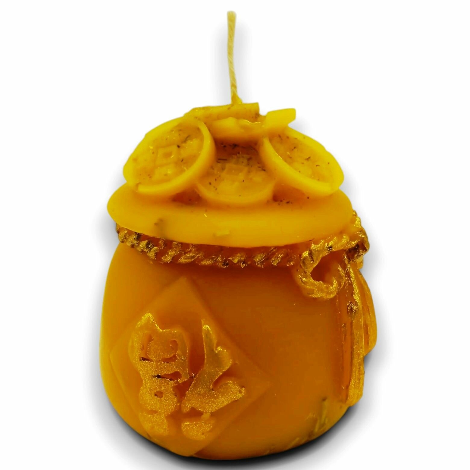 Ритуальная магическая свеча программа Денежный мешок / пчелиный воск, травы