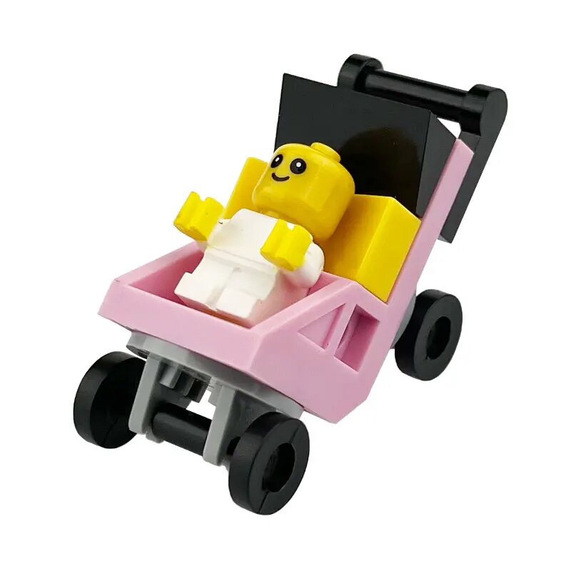 MOC детский пластиковый конструктор коляски Розовый, Q521-2