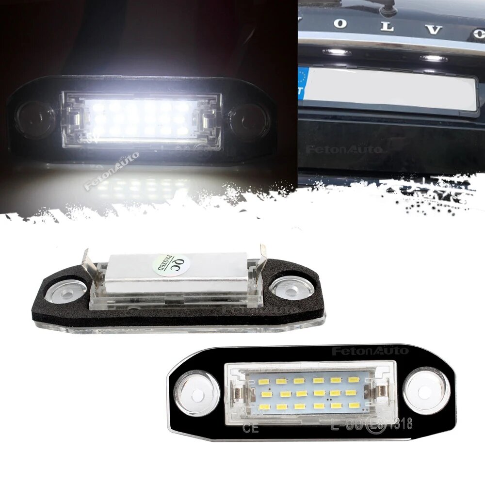 Для Volvo C30 C70 S60 S80 V50 XC60 XC70 XC90 12 В Белый свет без номера ошибок подсветка автомобильного номерного знака Светодиодная подсветка для номерного знака