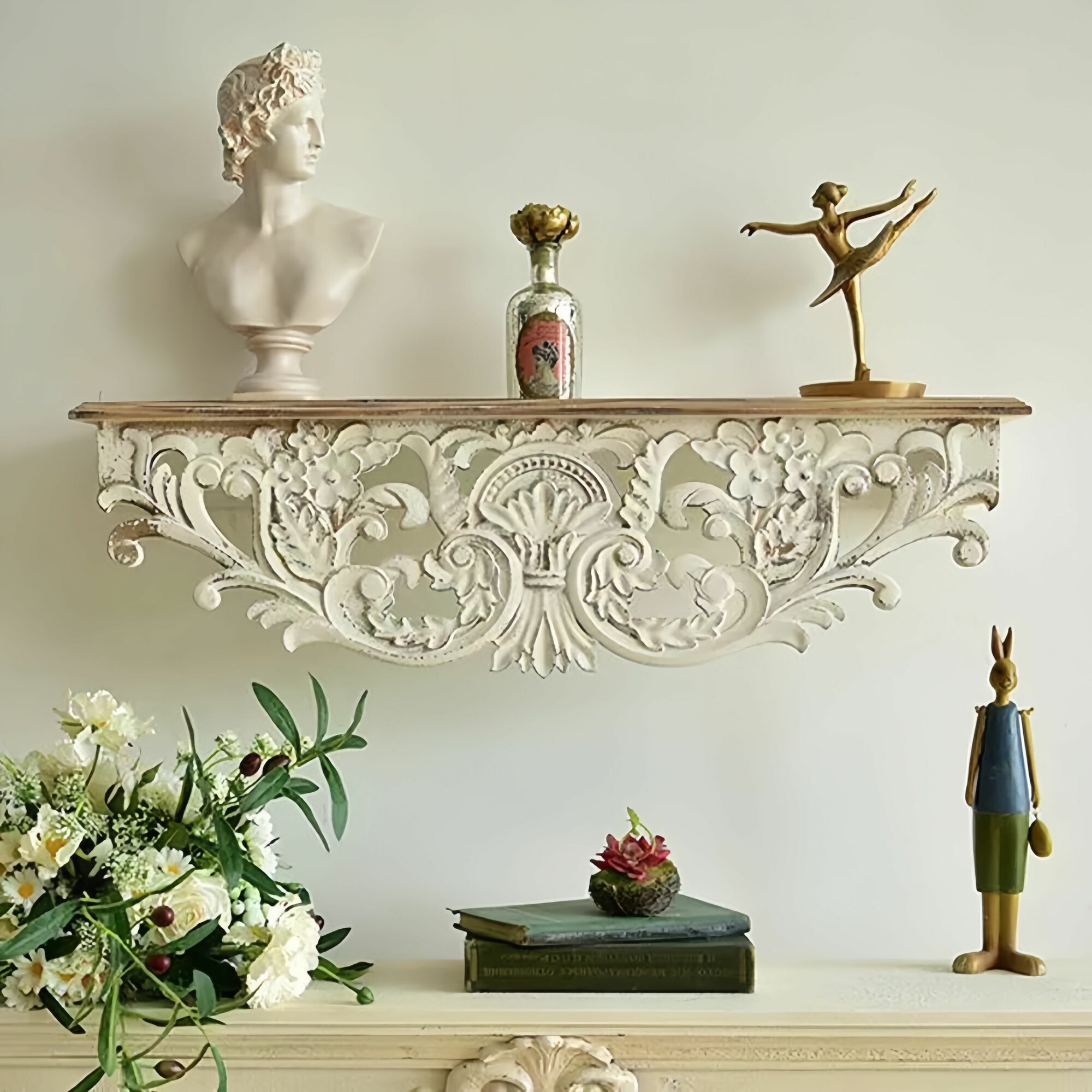 Французская винтажная настенная полка Размер 78*20*23