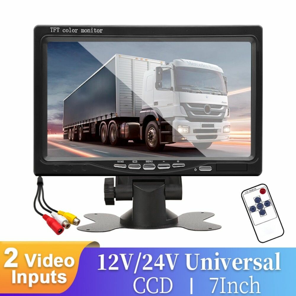 7-дюймовый автомобильный монитор 12/24V С дистанционным управлением. CCD