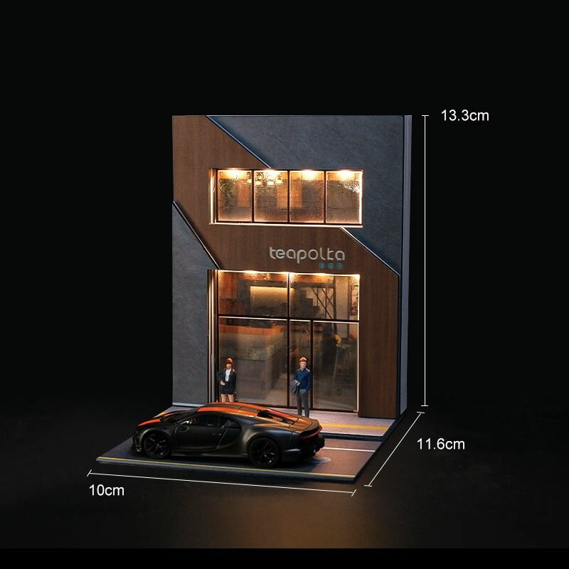 Реальный 1:64 миниатюрный Макдональдс, круглосуточный магазин 711, модель сцены здания супермаркета, уличная сцена на автостоянке