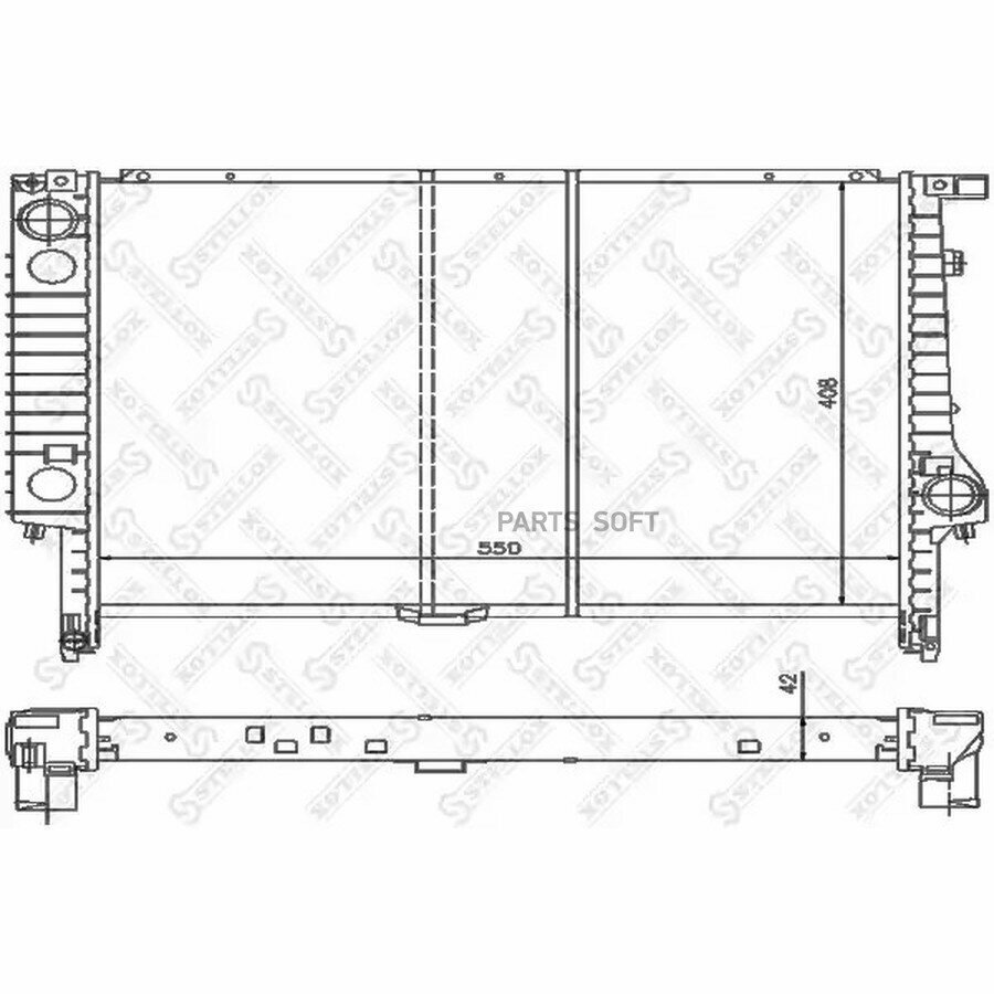 Радиатор системы охлаждения BMW E36 2.5TD 91> от официального дистрибьютора, STELLOX, артикул 1025583SX
