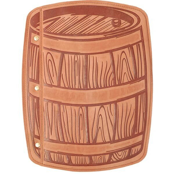 Папка-меню (бочка) 27.5*35см корич. кожа (Coba, страна Россия)