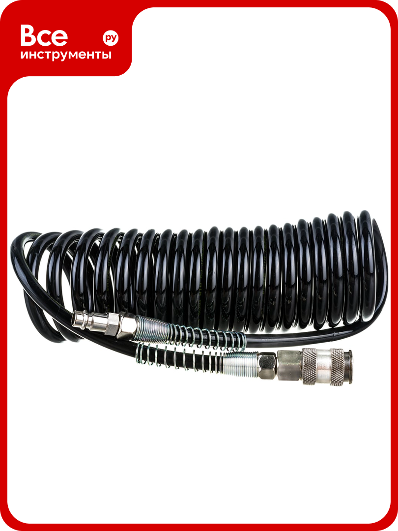 Шланг спиральный полиуретановый с брс (5 м; 6.5x10 мм) WIEDERKRAFT WDK-65757, защищенная