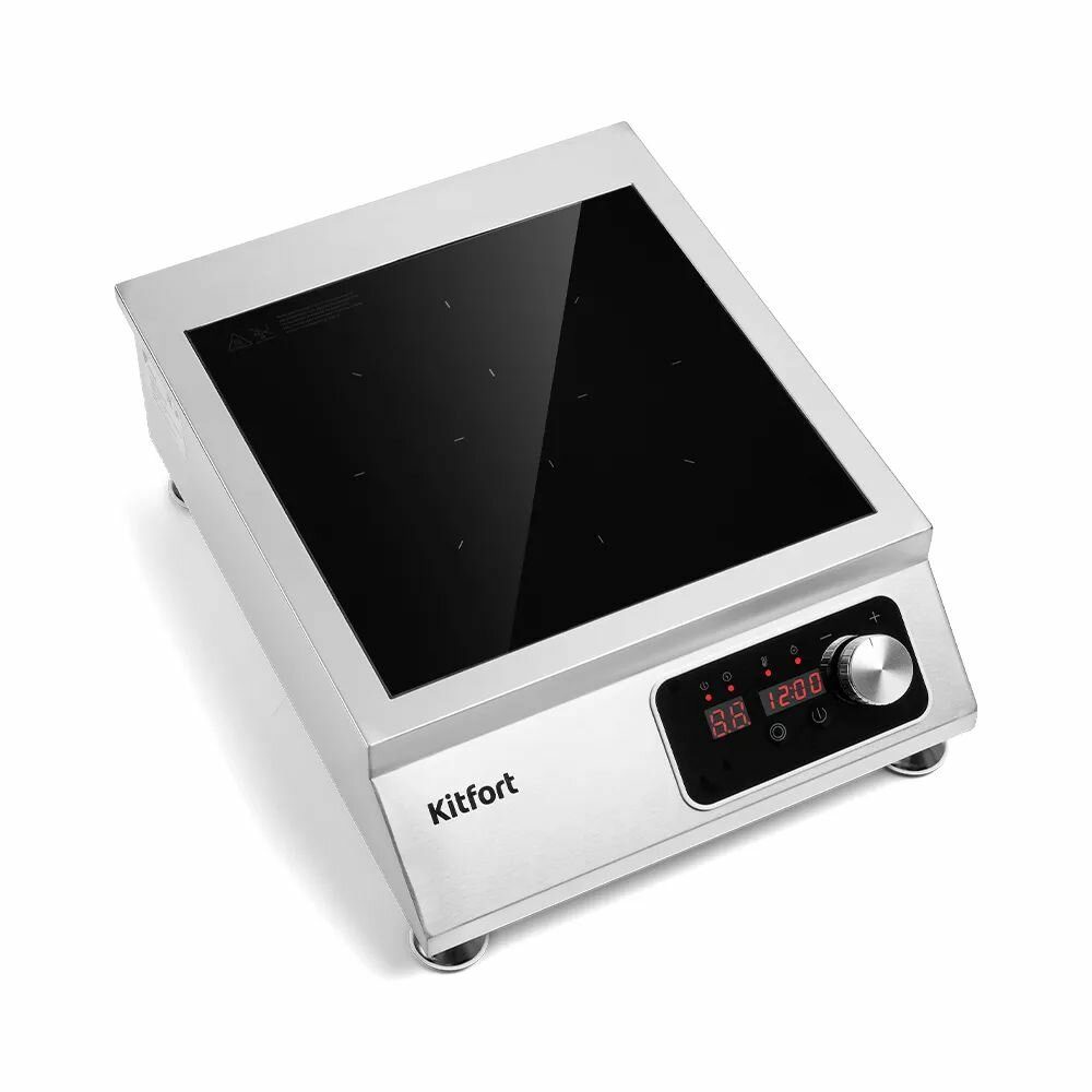 Плита индукционная настольная Kitfort КТ-143, серебристый/черный