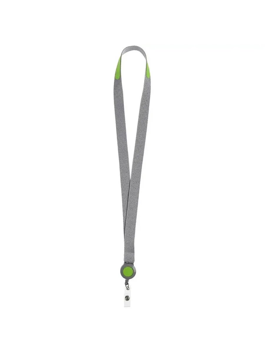 Стильная лента для бейджа с ретрактором, серая