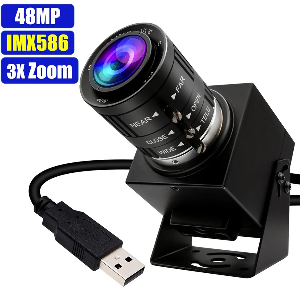 ELP 48MP USB-камера 4K для ремонта электроники With 3.6-10mm Lens