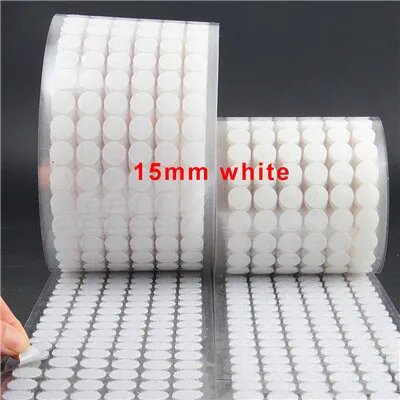 Клейкая лента липучка нейлон+полиэстер Белый, 15mm white 100 pair