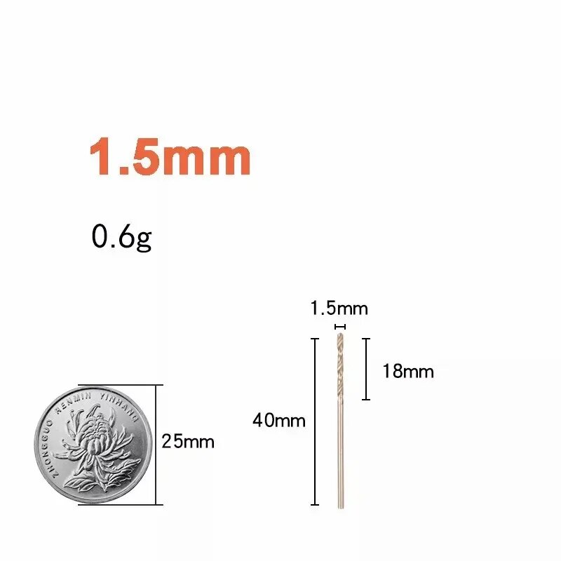 Кобальтовые спиральные сверла из быстрорежущей стали 0,5-14 мм 1.5mm-2Pcs