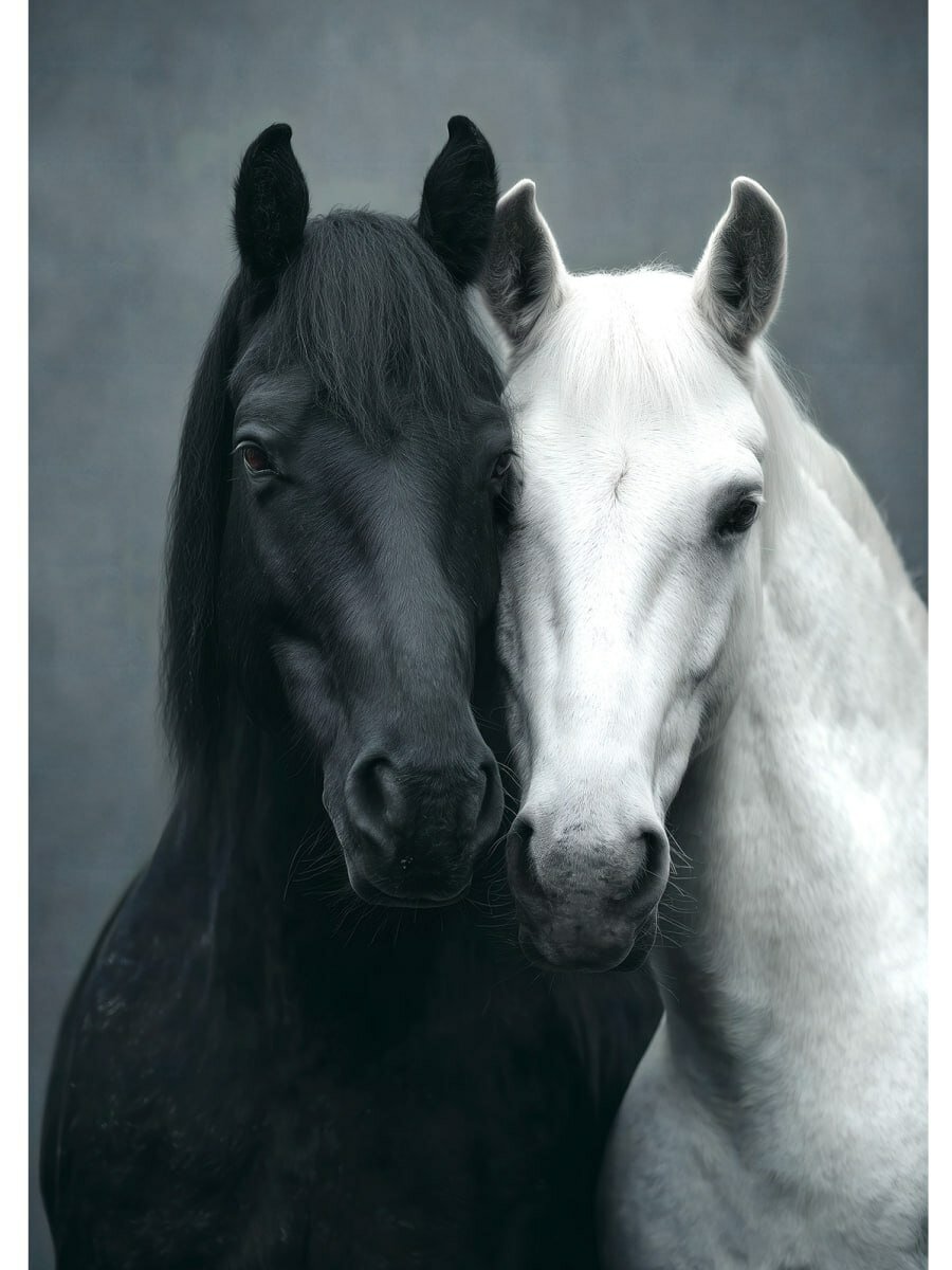 Постер "Две лошади. Вероятно Любовь". А4 (210*297) мм. Оригинал