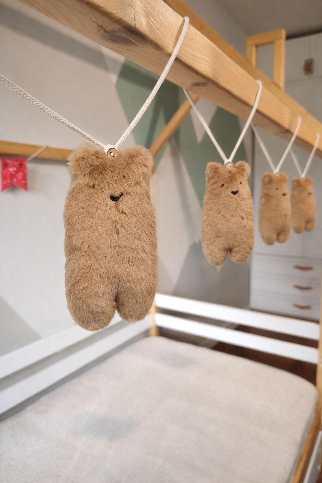 Гирлянда БруБру "Медведи", для детской, для фотосессии, для подарка, 3 м, бежевая