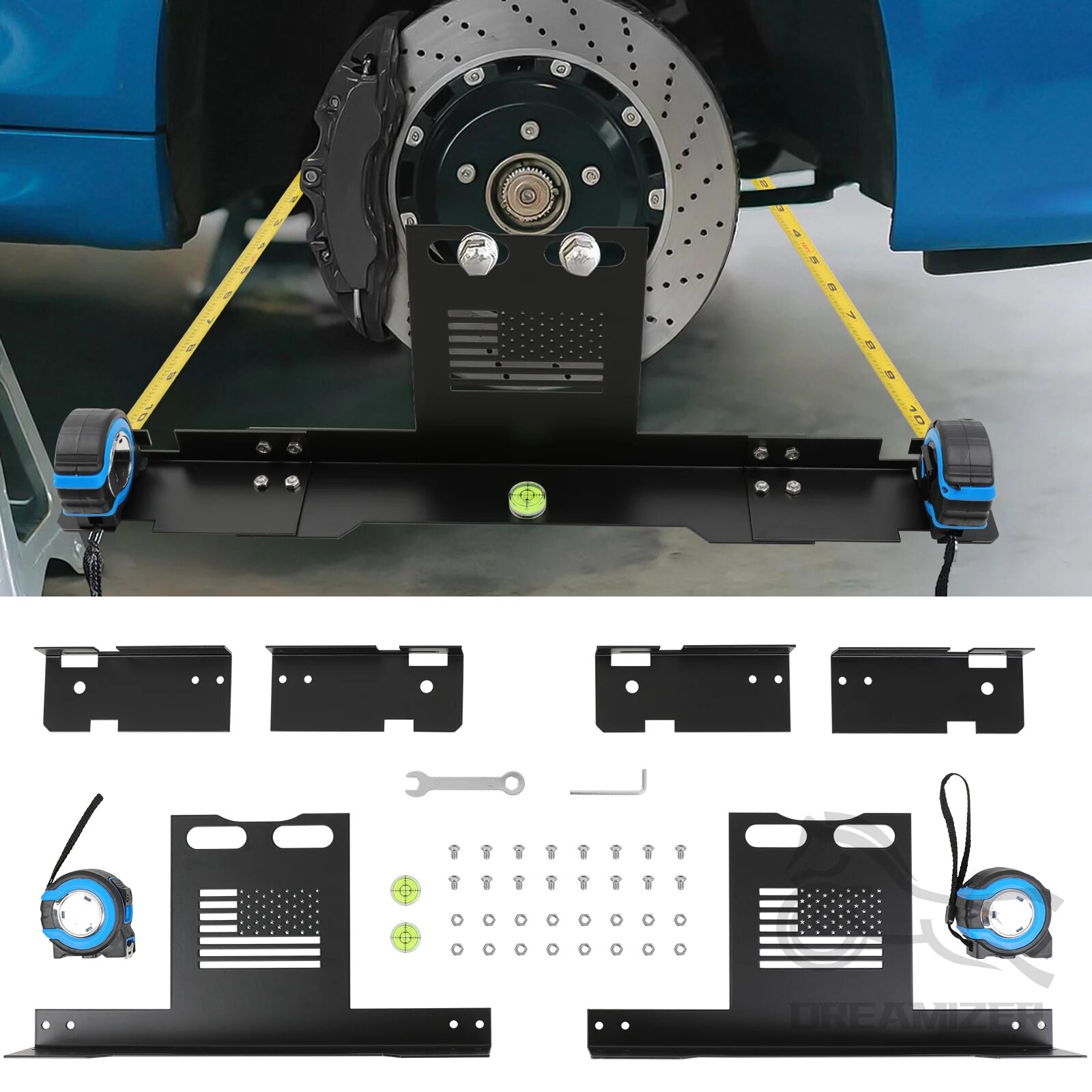 Набор из 2 инструментов для регулировки развал-схождения колес автомобиля без снятия калиперов, для передней оси