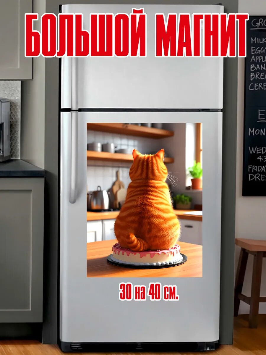 Магнит на холодильник Арт-Декоро «Коты», 30x40 см, магнитный винил