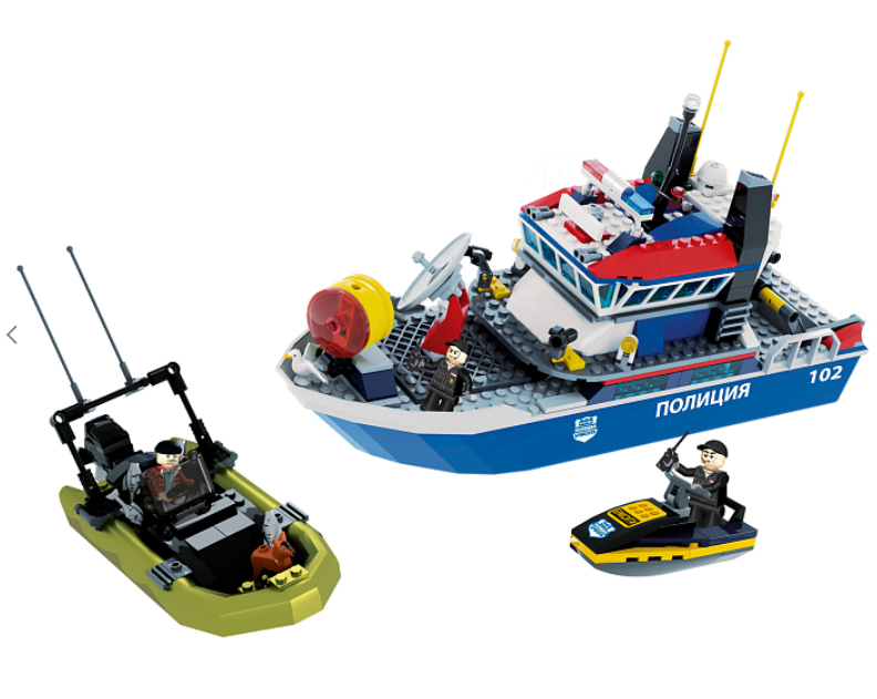 Конструктор Brick Labs, Катер полиции: Операция Лосось,354 детали