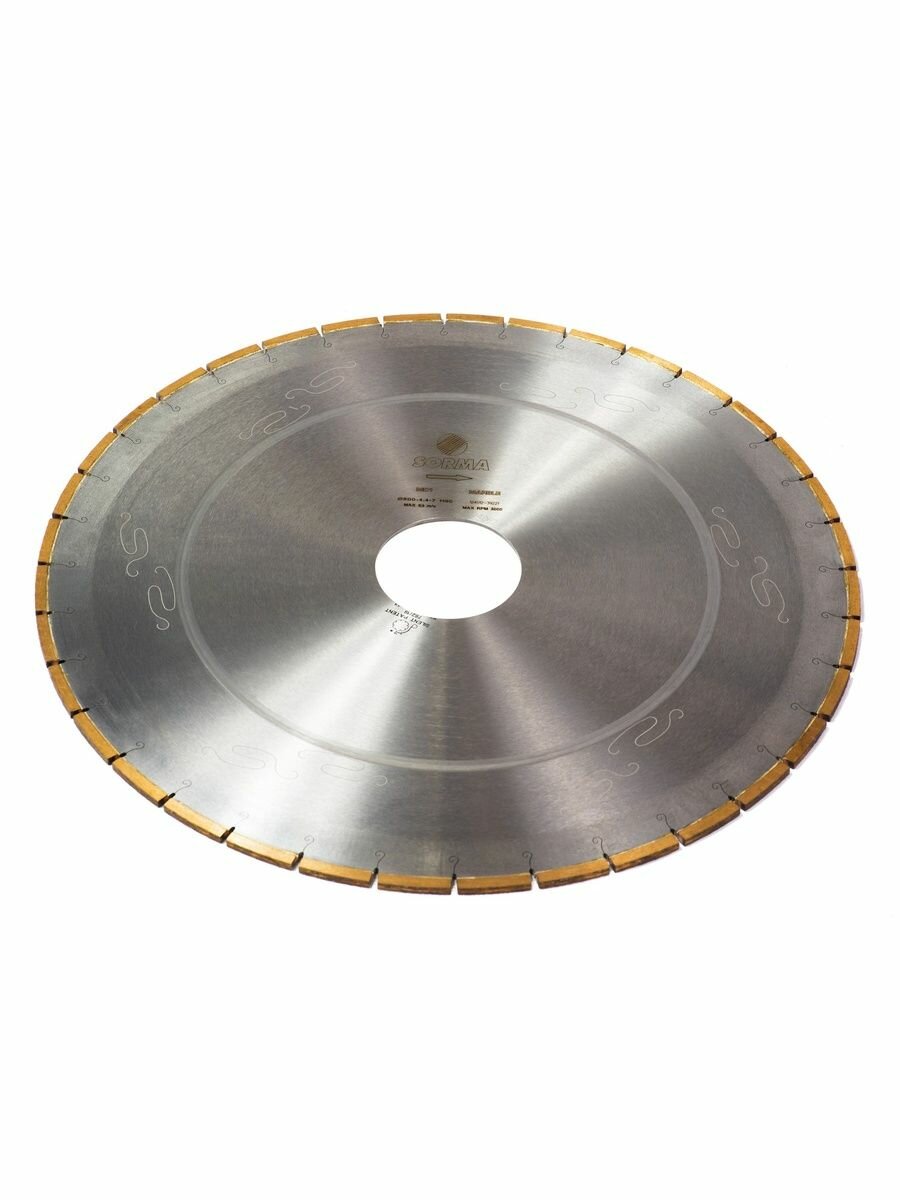 Отрезной алмазный диск D500*90, H7, мрамор, бесшумный, Sorma,