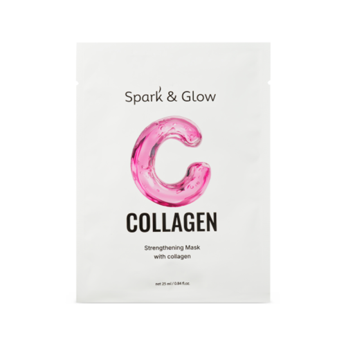 Spark&Glow Маска тканевая для лица с коллагеном - Strengthening mask with collagen, 25мл