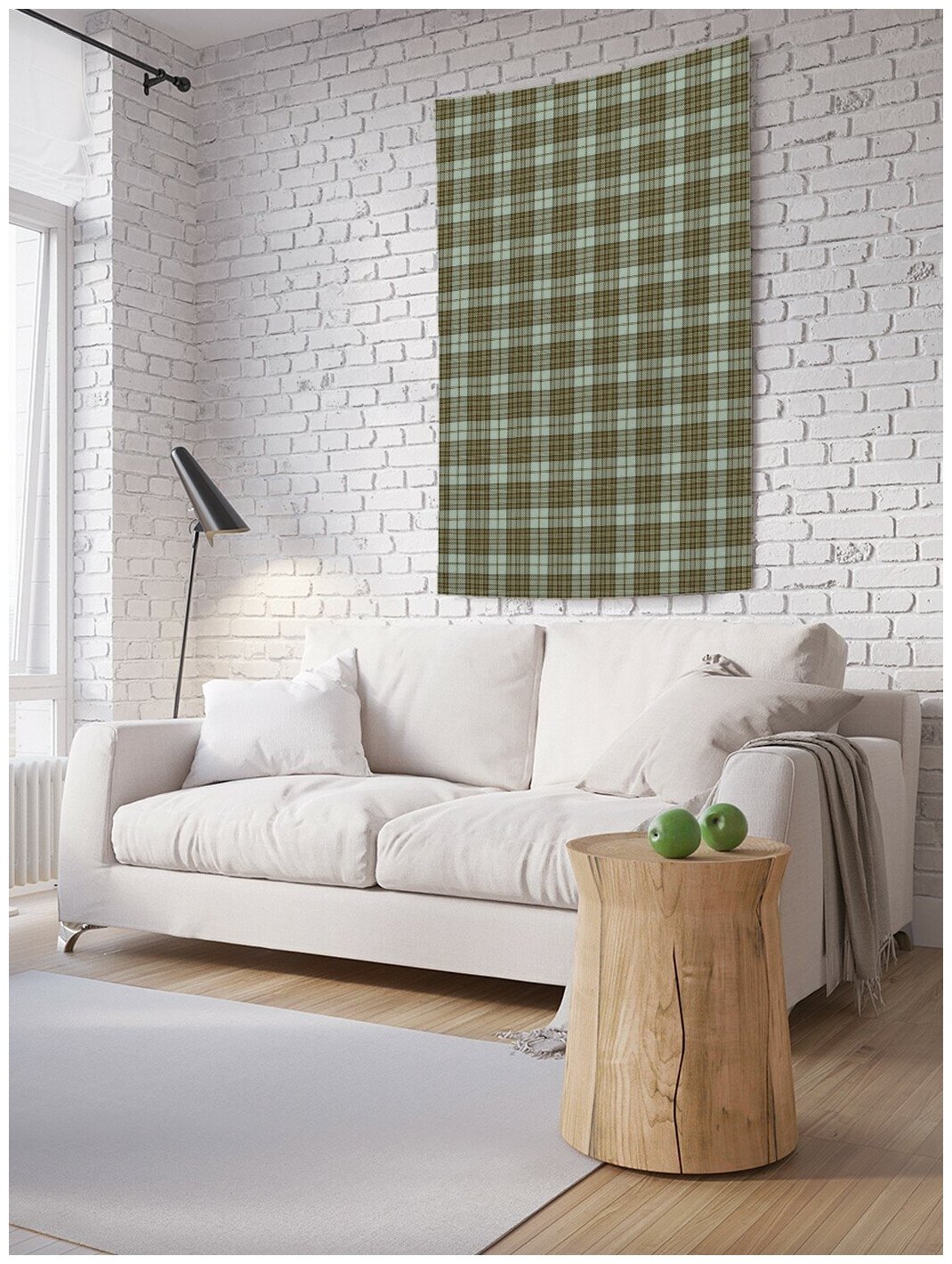 Фотопанно на стену вертикальный из ткани постер 100х150 "Клетка кантри", JoyArty