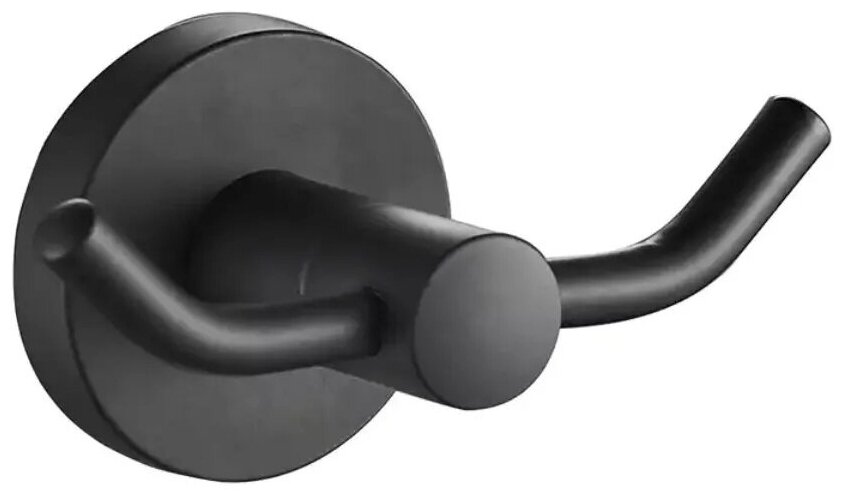 Крючок для ванной двойной Haiba HB8705-2 BLACK в блистерной упаковке