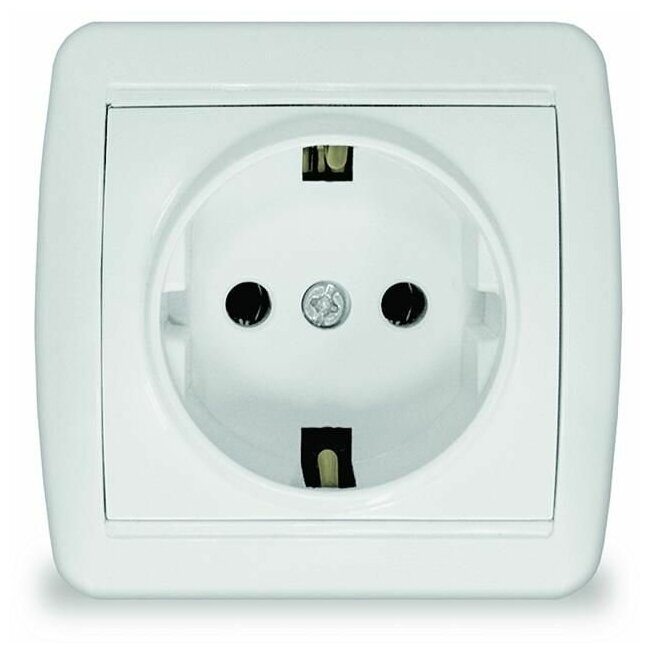 Розетка 1-м ОП Клио 16А IP44 с заземл. бел. UNIVersal К2228