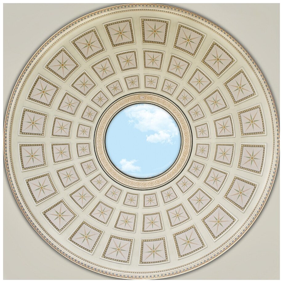 Фотообои Уютная стена "Декорация купола на потолок" 270х270 см Виниловые Бесшовные (единым полотном)