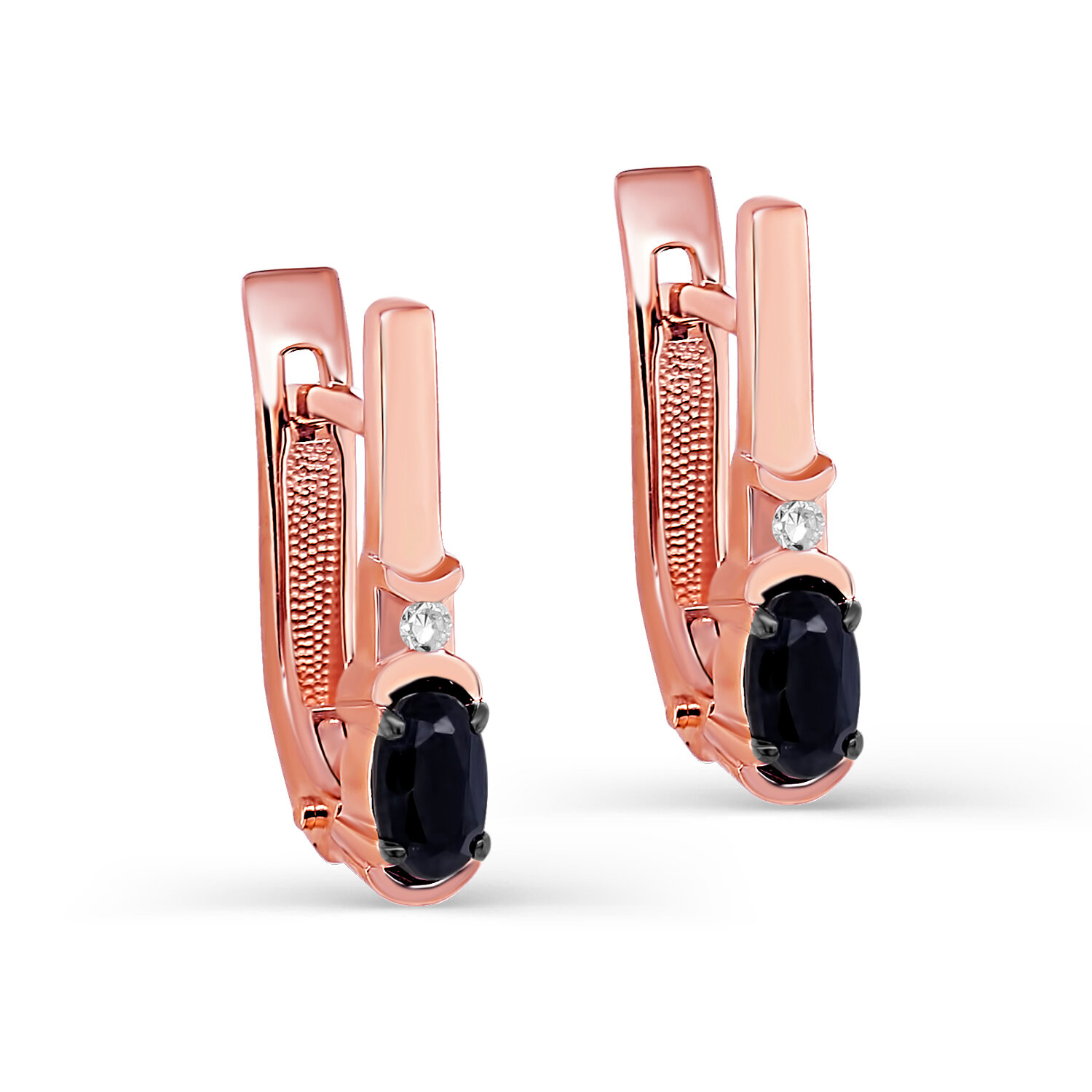 Серьги, красное золото, 585 проба, бриллиант