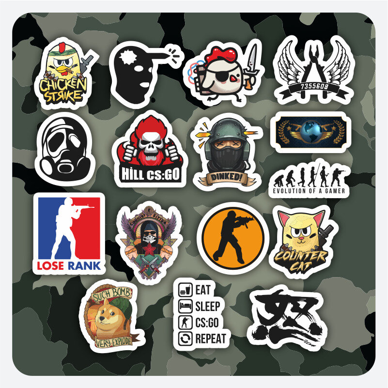 Наклейки-стикеры "CS: GO" 16шт.