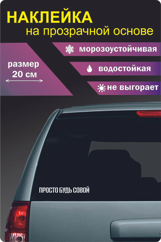 Наклейки на авто с надписью " Просто будь совой "