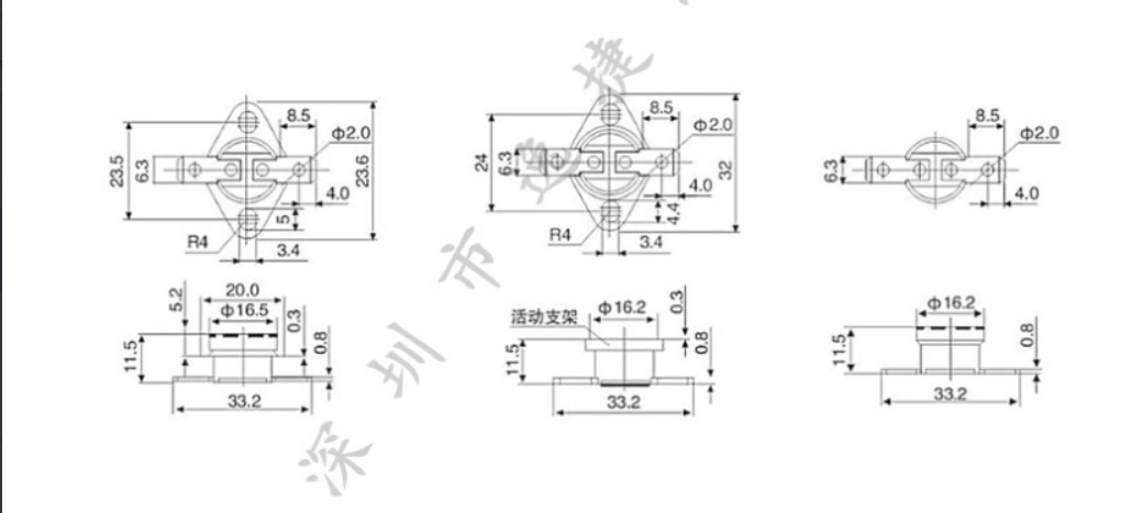 Термостат OEM биметаллический KSD301 10А/65 С нормально разомкнутый