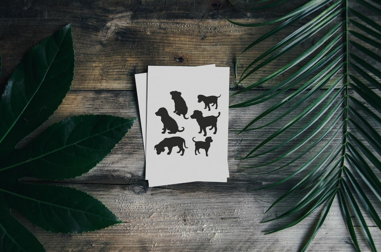 Трафарет Собачки 2 / шаблон пластиковый многоразовый