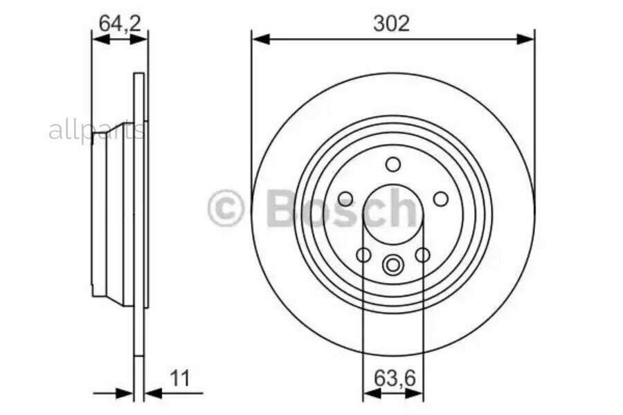 BOSCH 0986479B19 Тормозной диск Premium 1