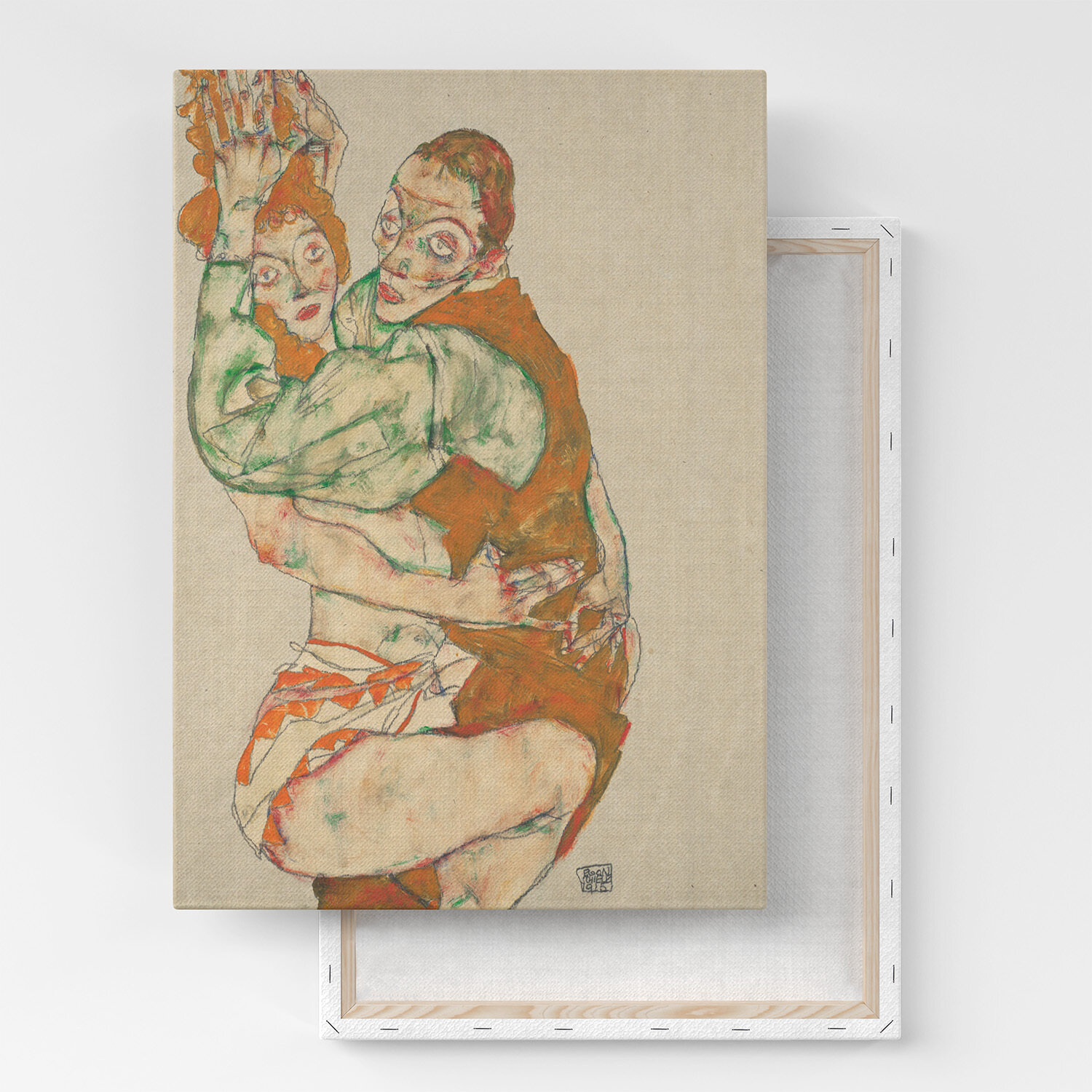 Картина на холсте, репродукция / Эгон Шиле - Lovemaking / Размер 60 x 80 см