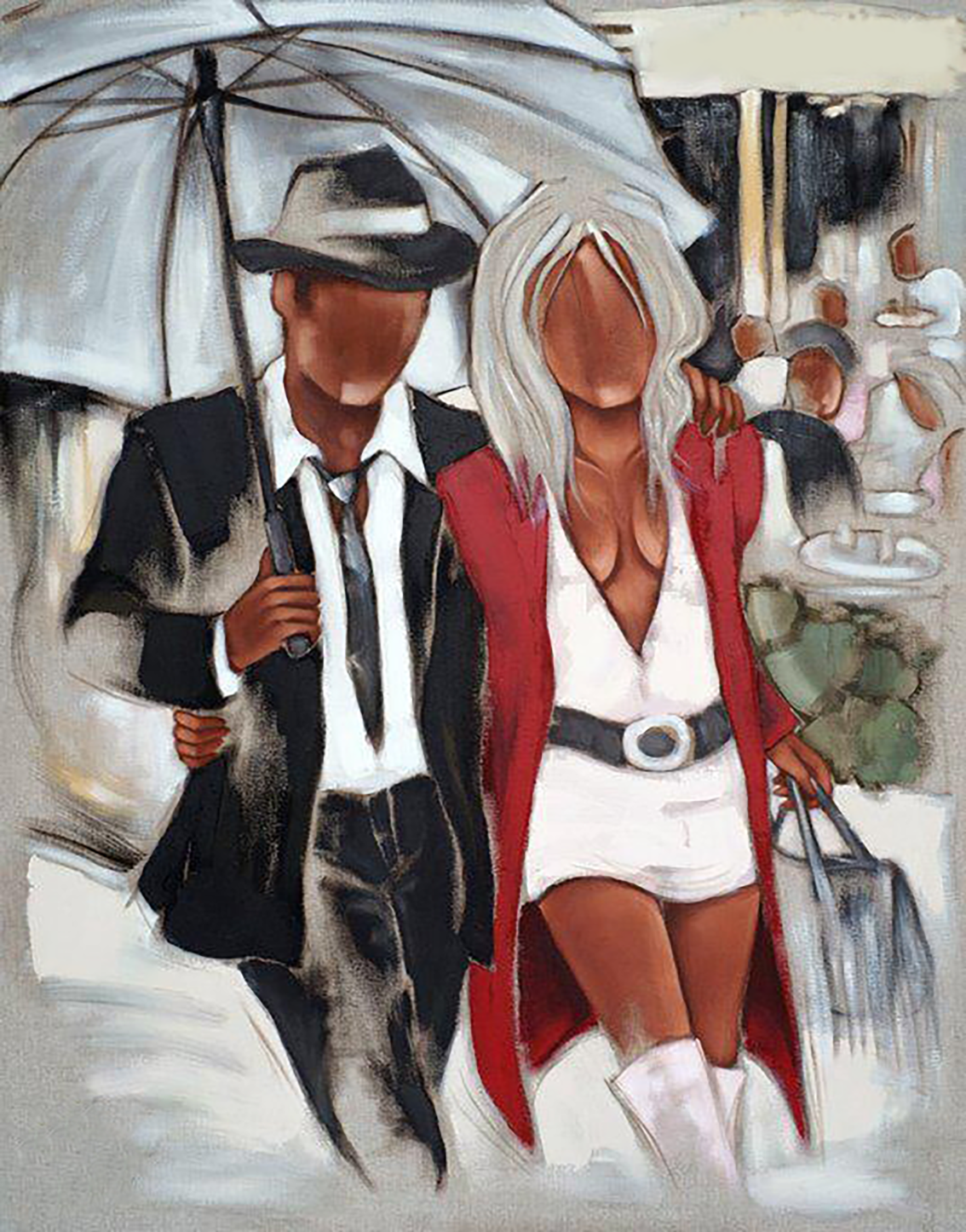 Картина по номерам "Двое под зонтом" 40х50 см, хлопковый холст на подрамнике, акрил, АртТойс