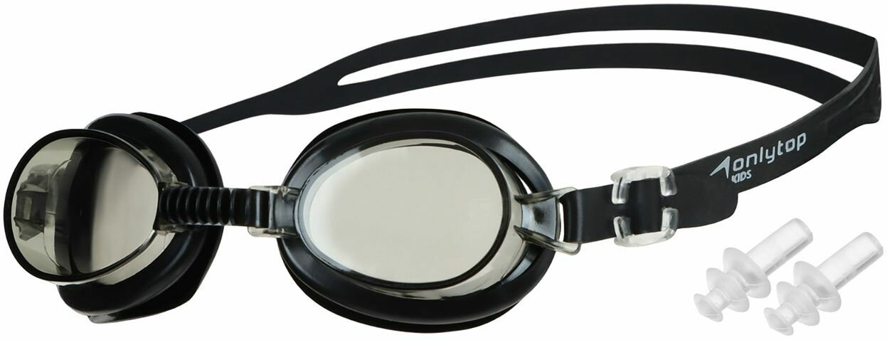 Детские очки для подводного плавания с берушами для ушей, подростковая плавательная маска с регулируемым ремешком для бассейна и ныряния под водой, набор для девочки и мальчика, 12-14 лет, цвет черный