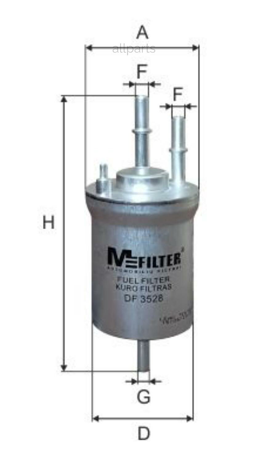 M-FILTER DF3528 фильтр топливный!\ Audi A3, Seat Altea/Ibiza/Toledo, VW Golf V/Touran/Jetta 1.4/1.6/3.2 03>