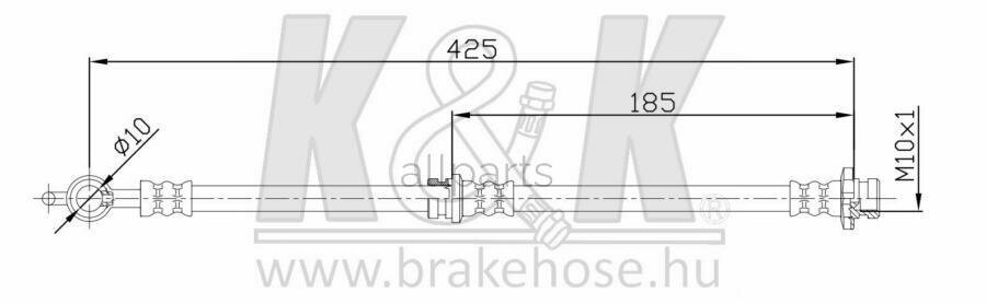 K&K FT4757 Шланг тормозной OPEL Frontrera A sport 2.8 TD 03.95-08.96