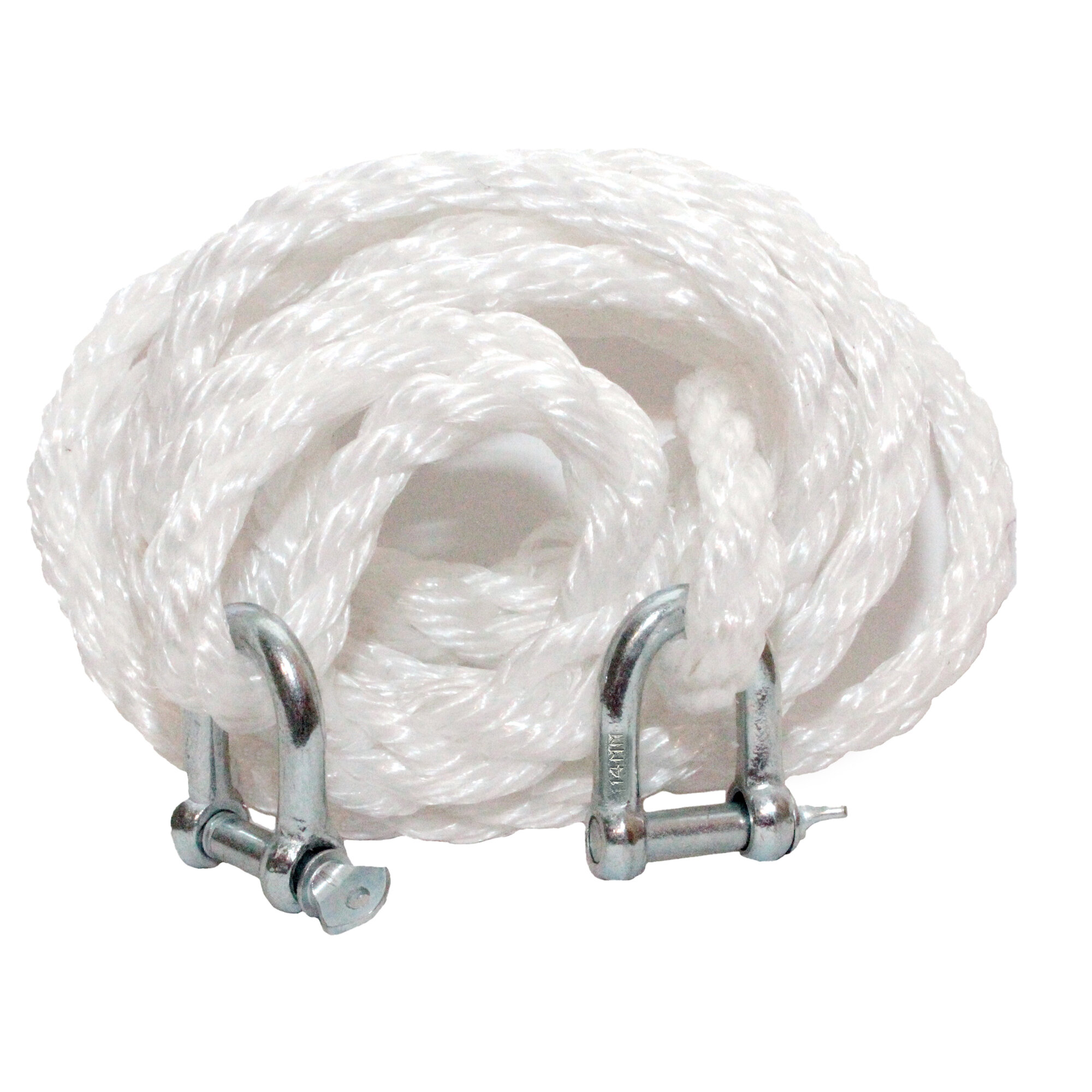 Трос буксировочный канатный полипропиленовый 10 тонн 6 метров D19мм Скоба М14-Скоба М14