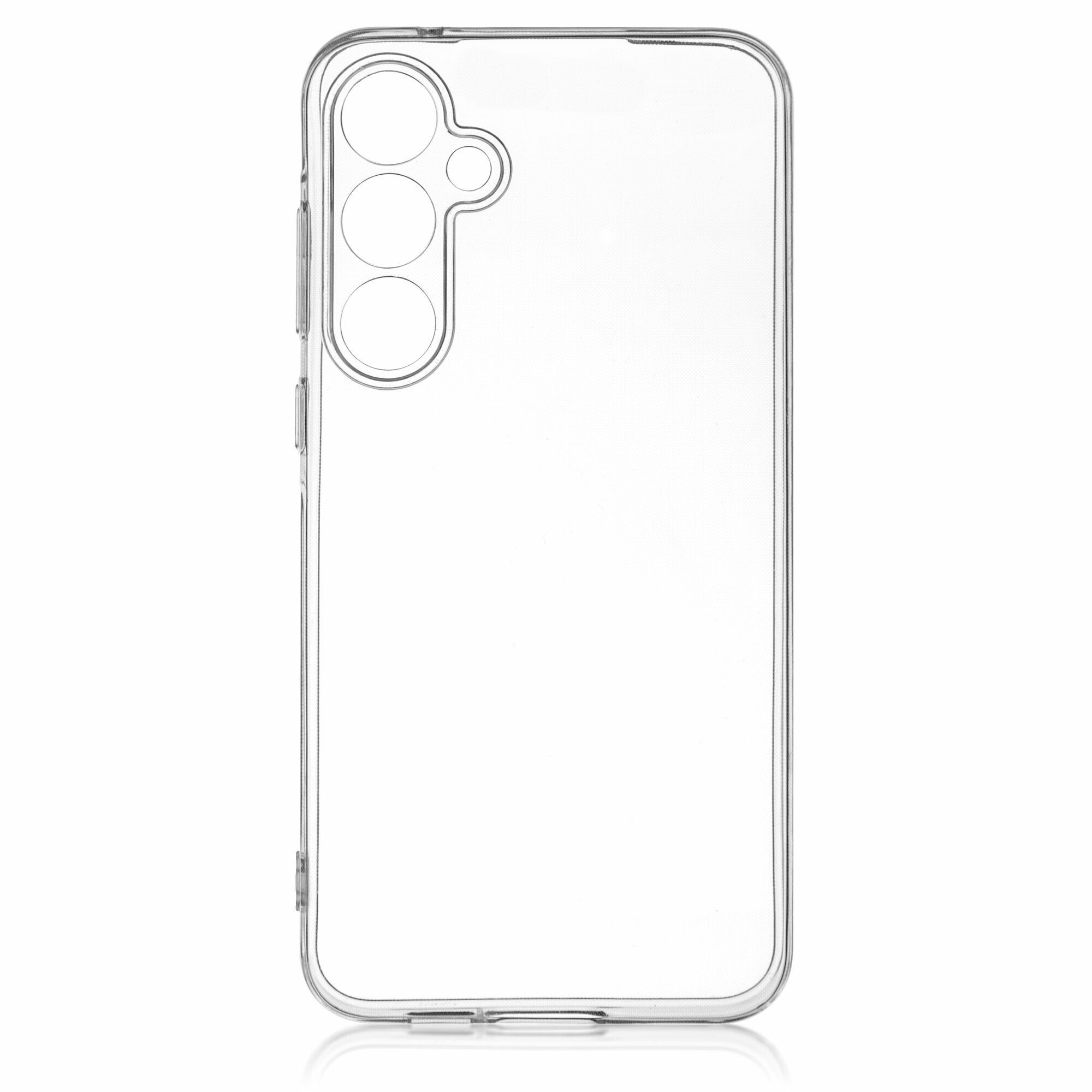 Силиконовый чехол Broscorp на Samsung Galaxy A55 (Самсунг Галакси А55) с защитой камеры, прозрачный