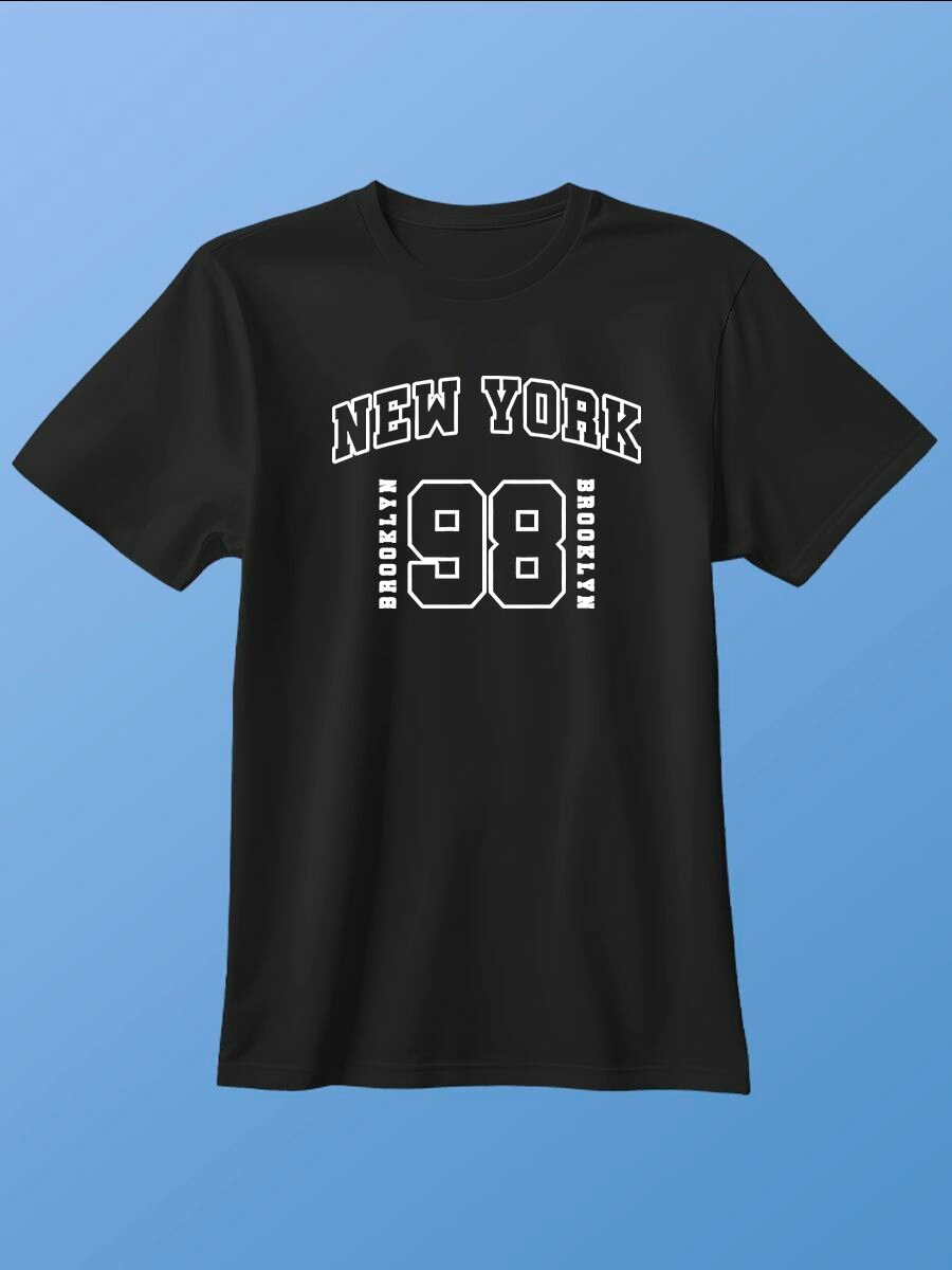 Футболка с надписью new york barselona