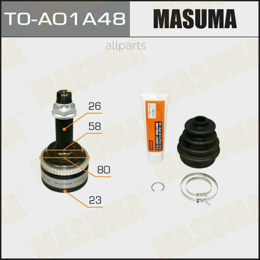 MASUMA TO-A01A48 ШРУС наружный к-кт!\ Toyota Corolla 1.4/1.6 02>