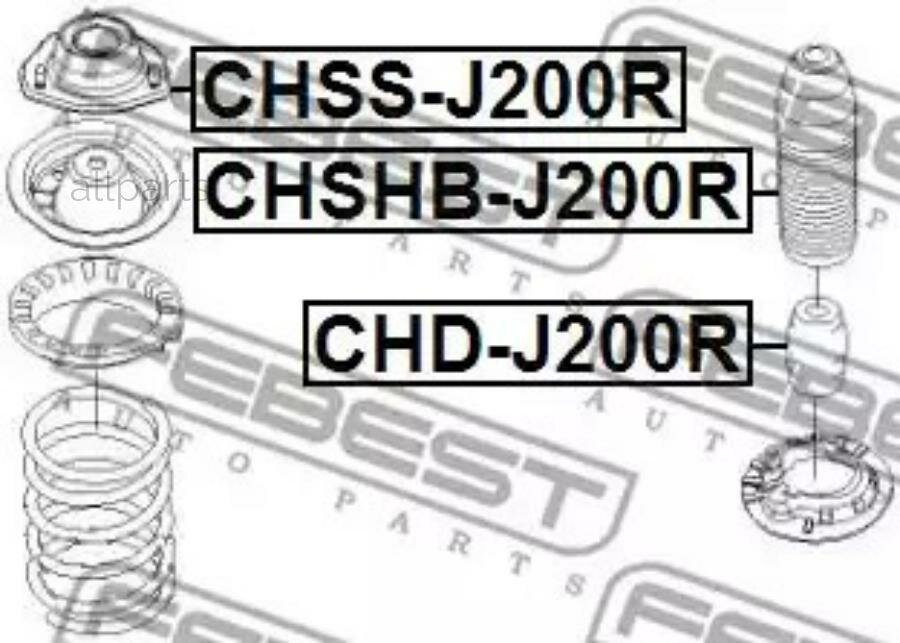 FEBEST CHD-J200R Отбойник заднего амортизатора CHEVROLET OPTRA 2004-2007 [CAN] FEBEST CHD-J200R