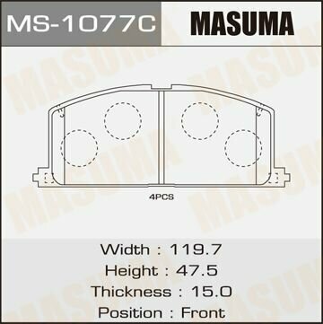 Колодки передние TOYOTA CALDINA MASUMA MS-1077