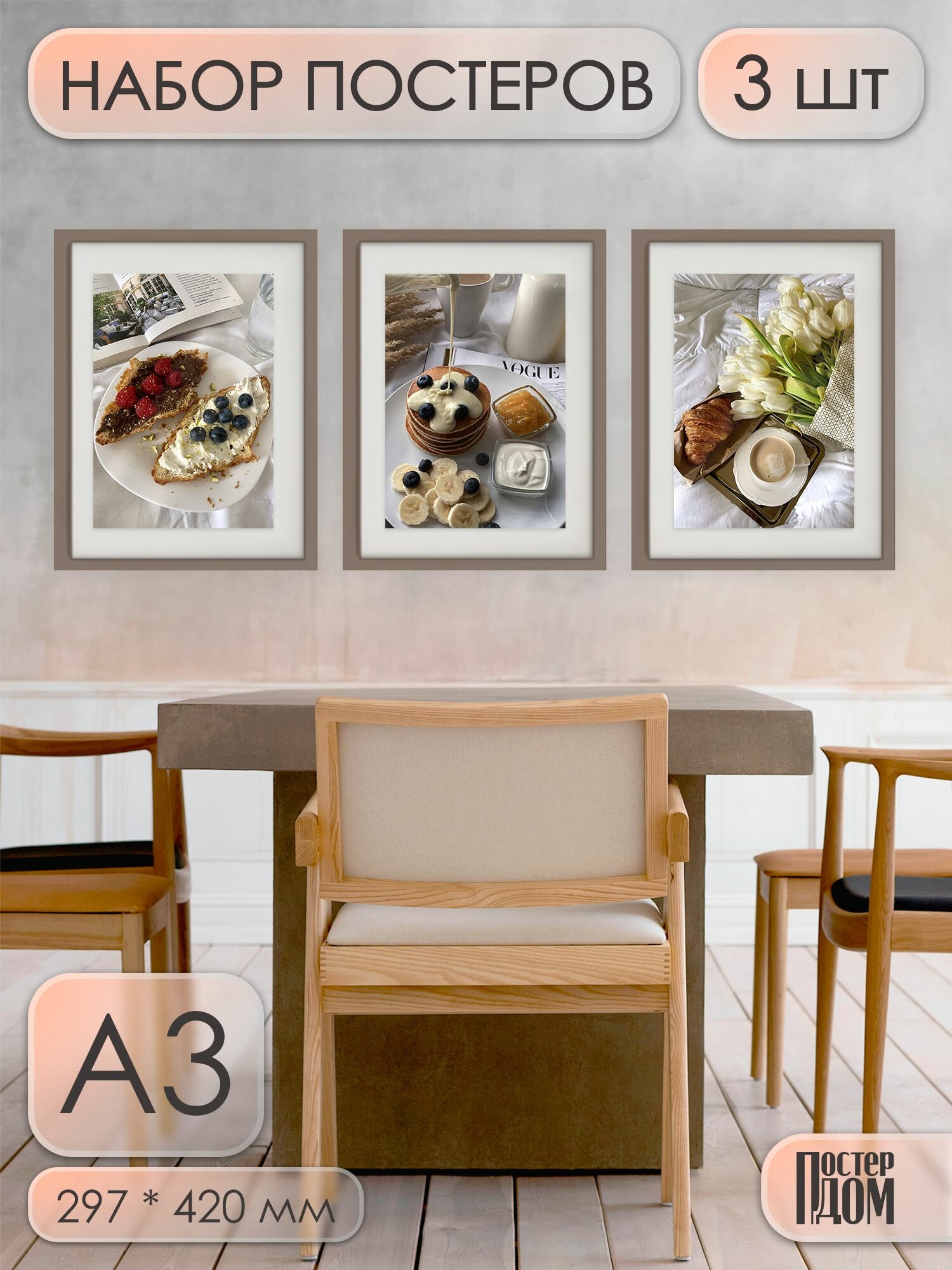 Постеры интерьерные на стену в кухню эстетика утра