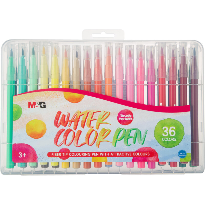 Фломастеры M&G, круглый корпус, смываемые, 36 цветов в наборе 1785593 ACP95807