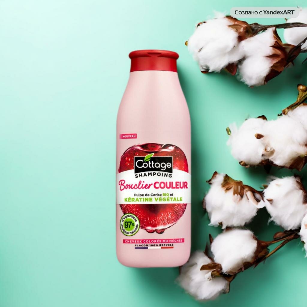 Cottage Шампунь для окрашенных волос Защита цвета Organic Cherry pulp and Plant-based keratin, 250 мл
