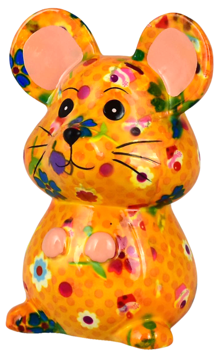 POMME PIDOU Мышка Марта (оранжевая с разноцветными цветками)